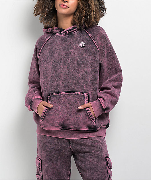 Ninth Hall Fundamentals Wichita Purple Wash Relaxed Raglan Hoodie | Zumiez