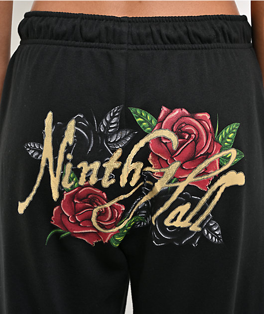 Ninth Hall MTT Black Wide Leg Sweatpants | Zumiez