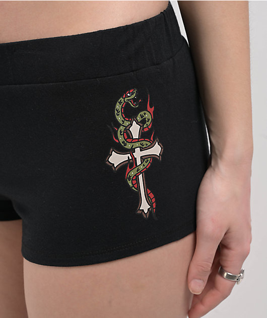 Ninth Hall Mimi Fleur De Lis Black Lounge Shorts | Zumiez