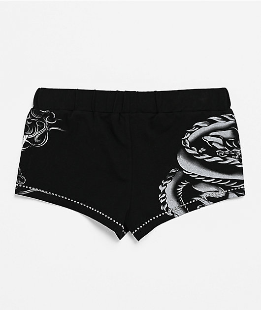Ninth Hall Mimi Shadow Dragon Black Micro Shorts | Zumiez