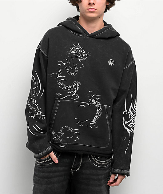 Ninth Hall Speak Easy Washed Black Hoodie | Zumiez