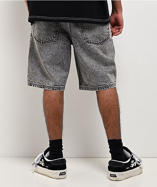 Ninth Hall Waylay Dragon Grey Wash Denim Shorts | Zumiez