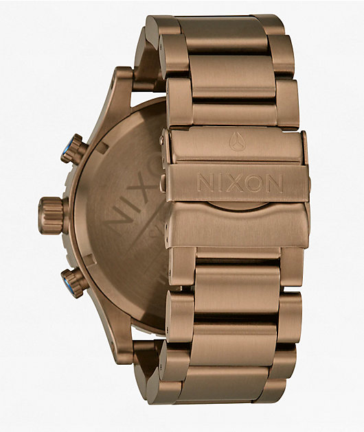 Nixon 51-30 Chrono Desert Gold & Arles Blue Analog Watch | Zumiez