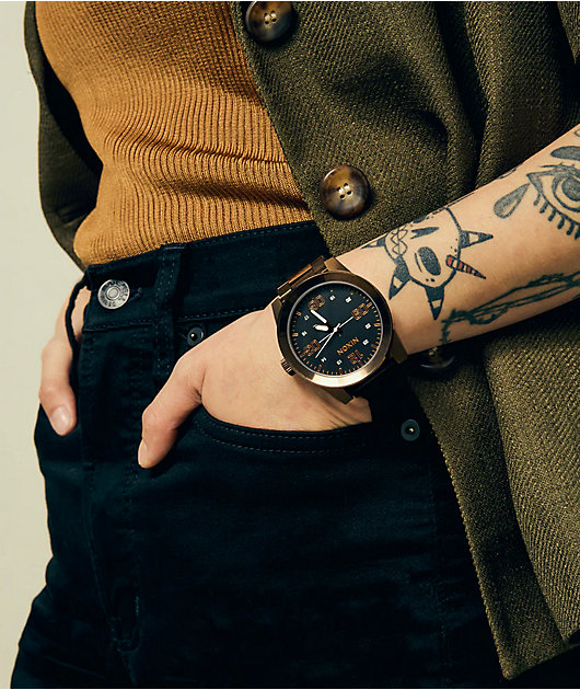 Nixon Corporal Stainless Steel Chocolate & Dark Roast Analog Watch | Zumiez