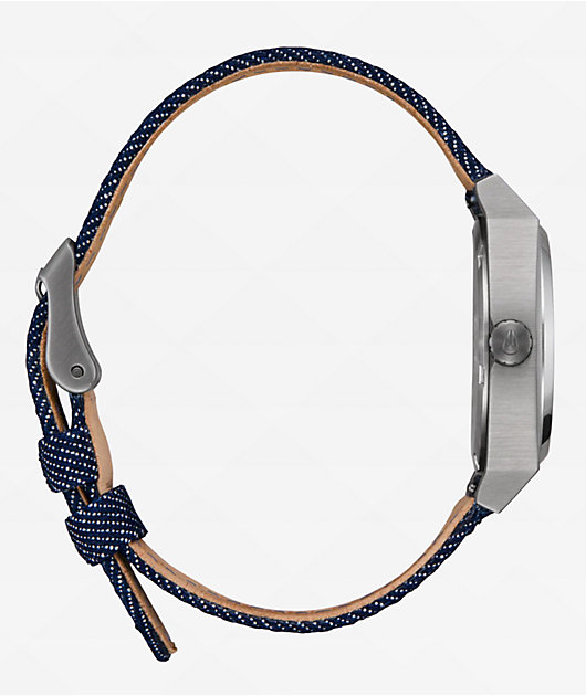 Nixon Medium Time Teller Silver, Indigo & Denim Analog Watch Nixon Medium Time Teller Silver, Indigo & Denim Analog Watch
