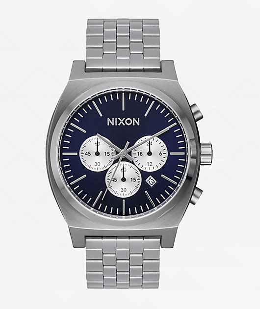 Nixon Time Teller Chrono Silver & Midnight Analog Watch | Zumiez