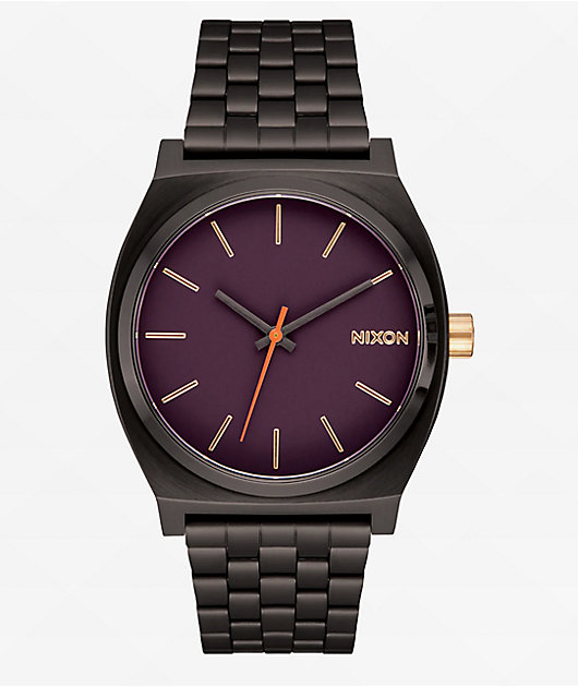 Nixon Time Teller Gunmetal & Blackberry Analog Watch | Zumiez