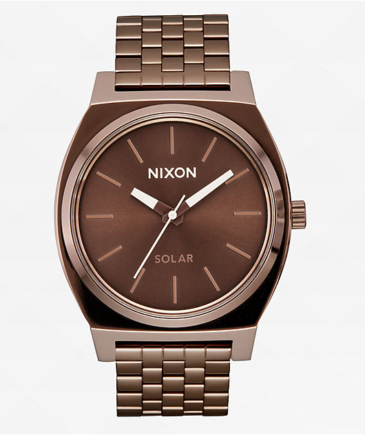 Nixon Time Teller Solar Chocolate & Cappuccino Analog Watch | Zumiez
