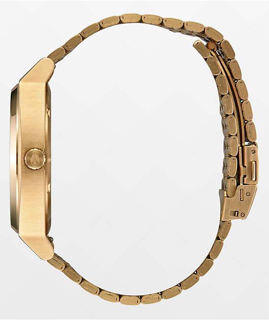 Nixon Time Teller Solar Gold & Black Analog Watch | Zumiez