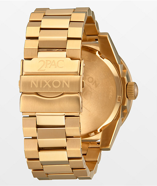 Nixon x 2PAC Corporal Gold Analog Watch | Zumiez