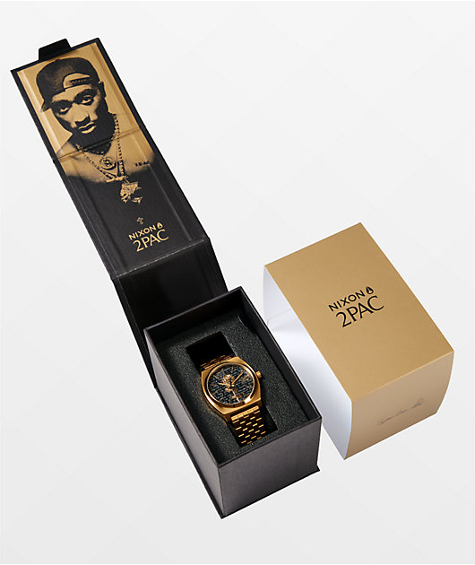 Nixon x 2PAC Rose Time Teller Gold & Black Analog Watch | Zumiez