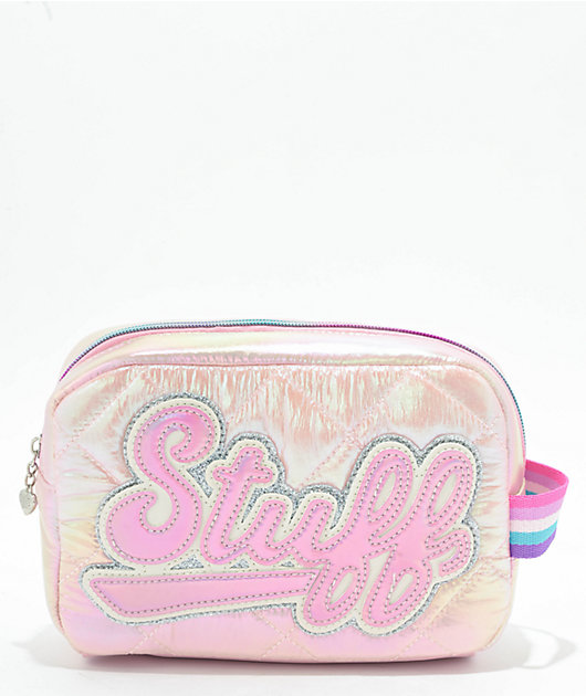 OMG Accessories Stuff Quilted Metallic Pink Pouch | Zumiez