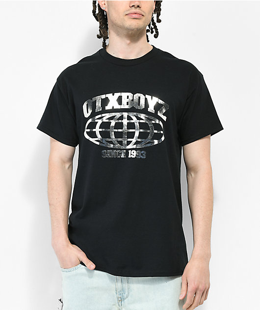 OTX BOYZ Globe Foil Black T-Shirt | Zumiez