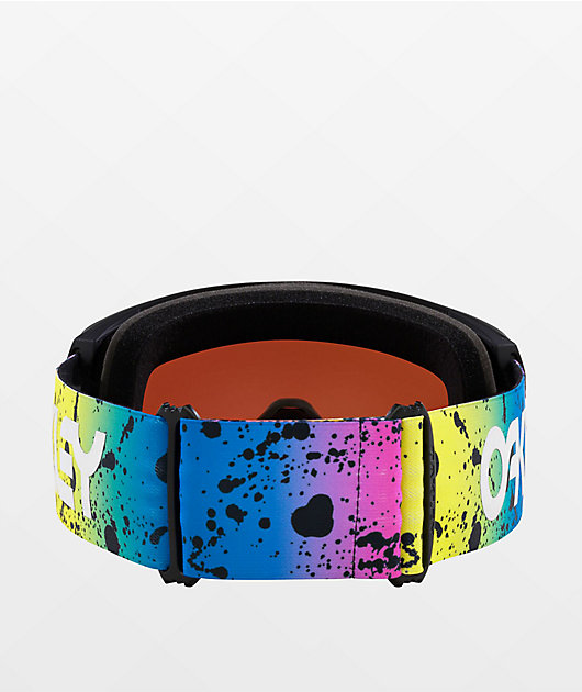 Oakley Line Miner L Multi Splatter & Prizm Sapphire Snowboard Goggles | Zumiez