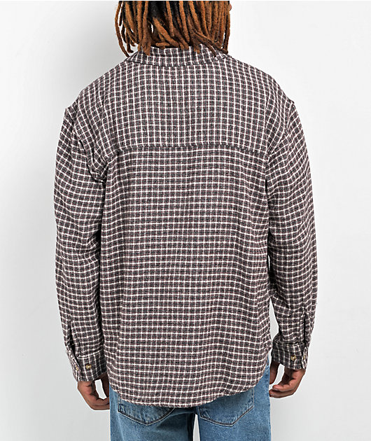Obey Bigwig Micro Plaid Long Sleeve Flannel | Zumiez