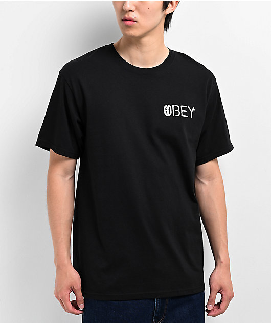 Obey No Free Lunch Black T-Shirt | Zumiez