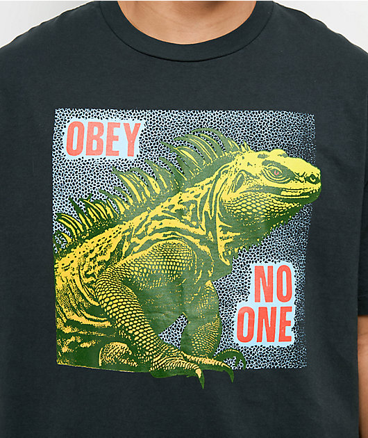Obey No One Reptile Charcoal T-Shirt | Zumiez