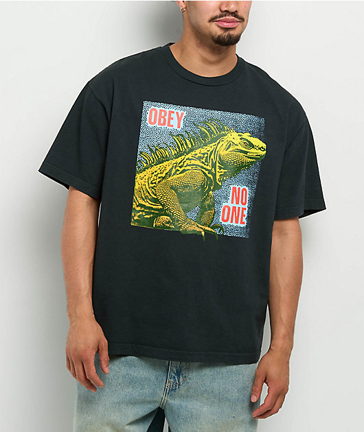 Obey No One Reptile Charcoal T-Shirt | Zumiez