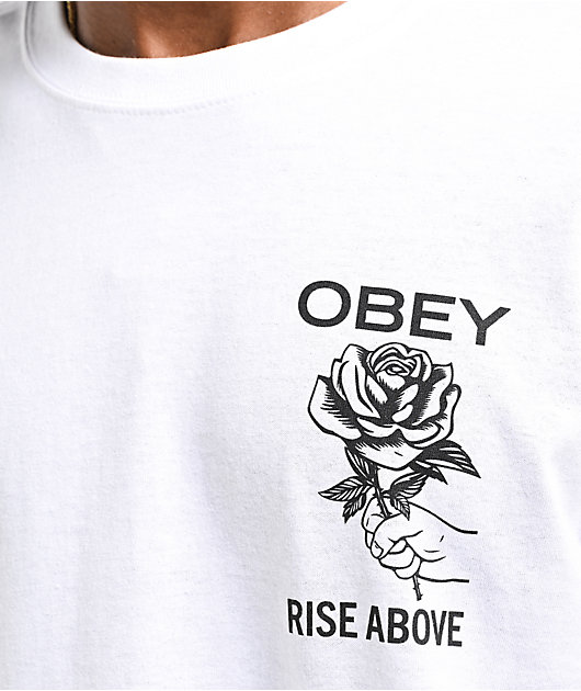 Obey Rise Above Rose White T-Shirt | Zumiez