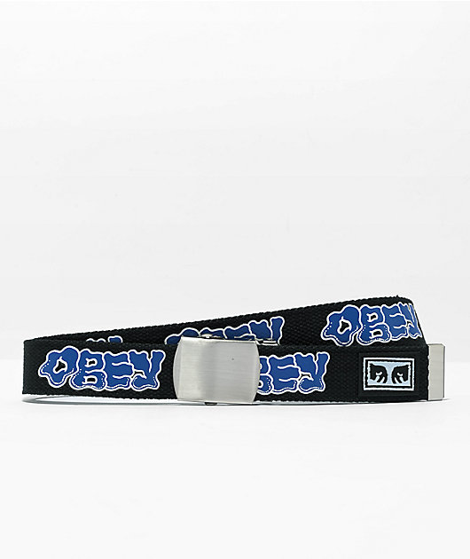 Obey Wavy Black Web Belt | Zumiez