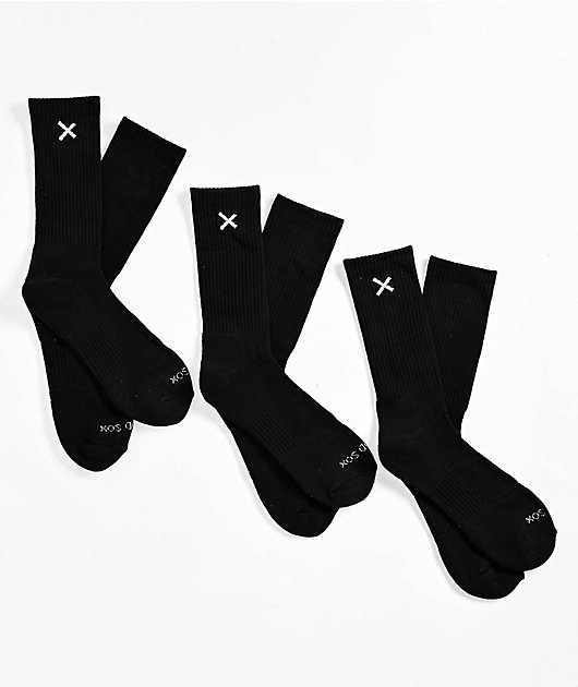 Odd Sox Basix 3 Pack Black Crew Socks | Zumiez