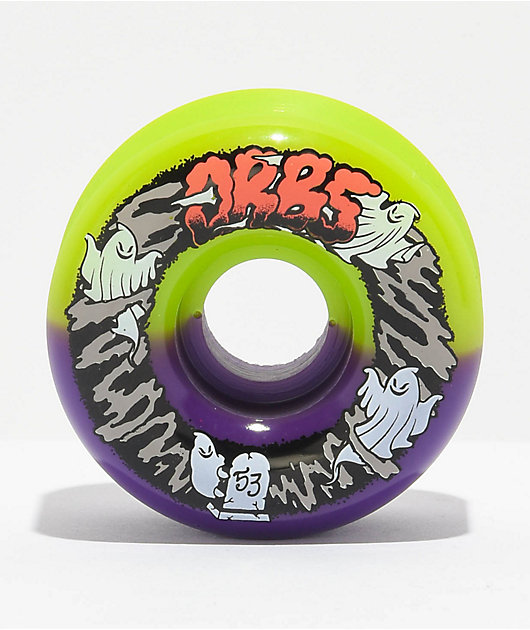 Orbs Wheels Apparitions Ghost 53mm 99a Green & Purple Skateboard Wheels ...