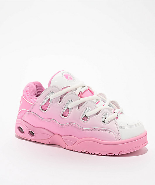 Osiris D3 OG Pink & White Fade Skate Shoes | Zumiez