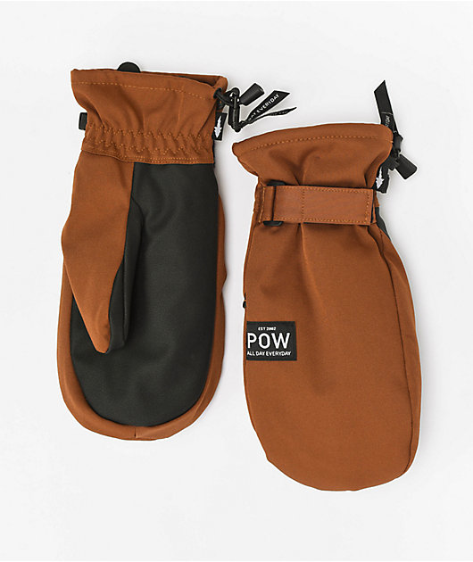 POW XG Mid Tortoise Brown Snowboard Mittens | Zumiez