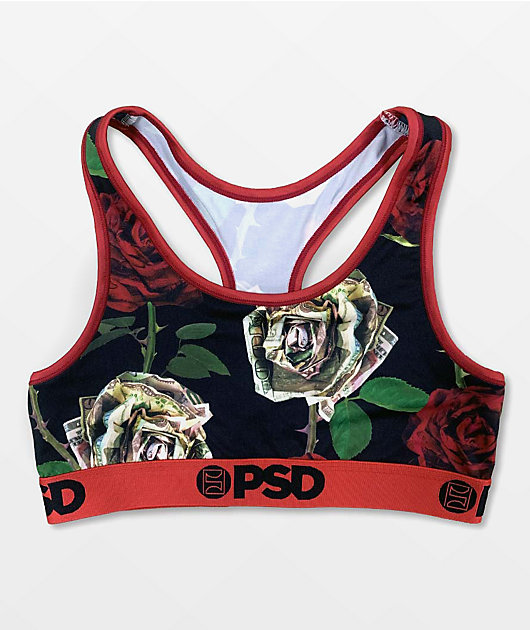 PSD 100 Roses Mix Sports Bra | Zumiez
