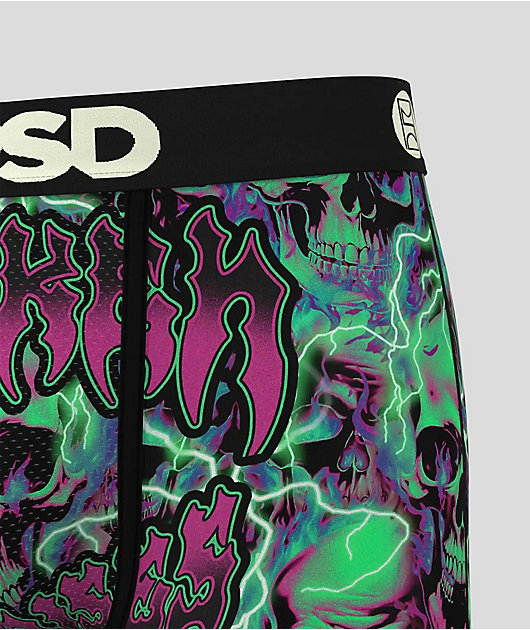 PSD x Broken Promises Skulls Glow Boxer Briefs | Zumiez