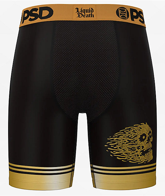 PSD x Liquid Death Black & Gold Boxer Briefs | Zumiez