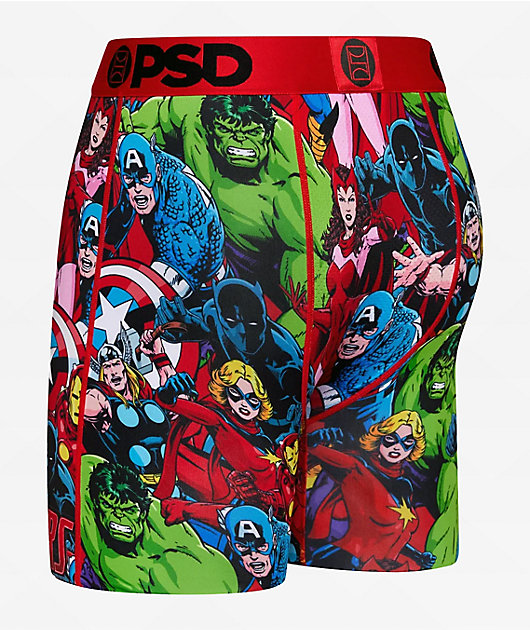 PSD x Marvel Avengers Squad Red Boxer Briefs | Zumiez