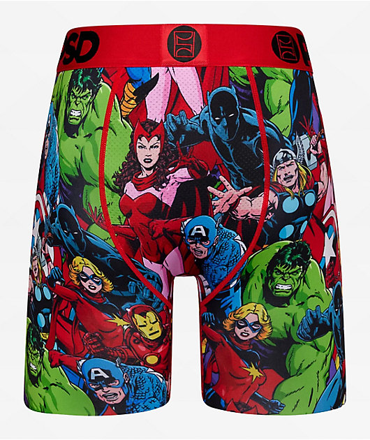 PSD x Marvel Avengers Squad Red Boxer Briefs | Zumiez
