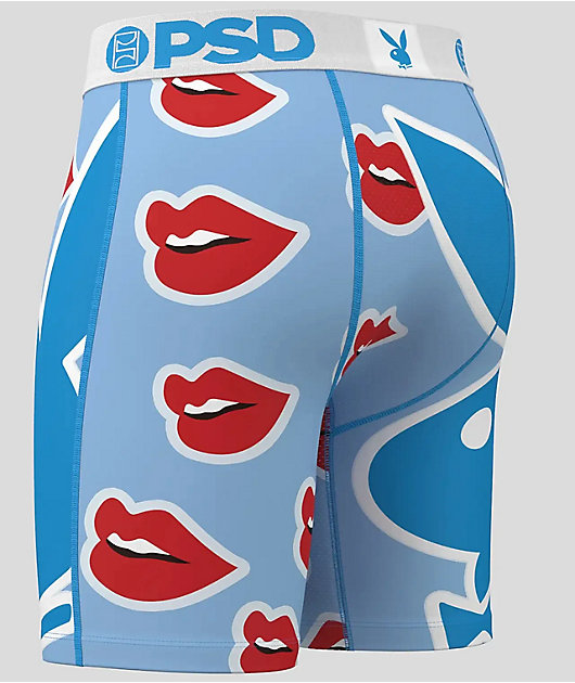 PSD x Playboy Lips Blue Boxer Briefs | Zumiez