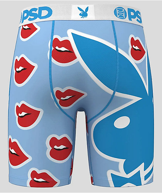 PSD x Playboy Lips Blue Boxer Briefs | Zumiez