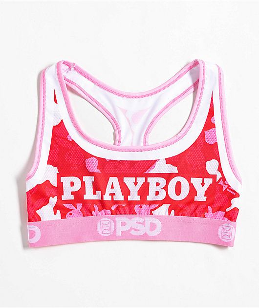 PSD x Playboy Love Camo Pink Sports Bra | Zumiez