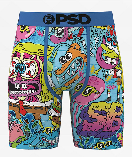PSD x SpongeBob Squarepants Punk Blue Boxer Briefs | Zumiez