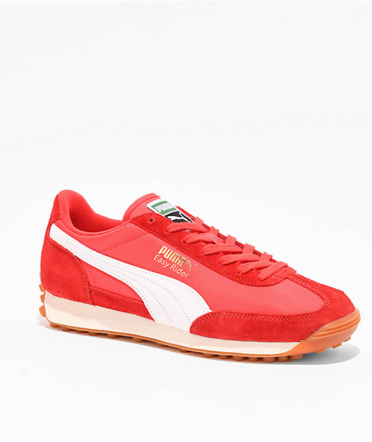 PUMA Easy Rider Red & White Shoes | Zumiez