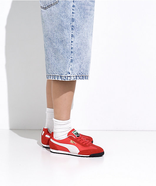 PUMA Women's Arizona Nylon Red & Grey Shoes | Zumiez