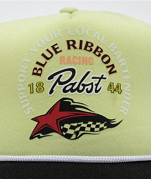 Pabst Blue Ribbon Racing Green & Black Trucker Hat | Zumiez
