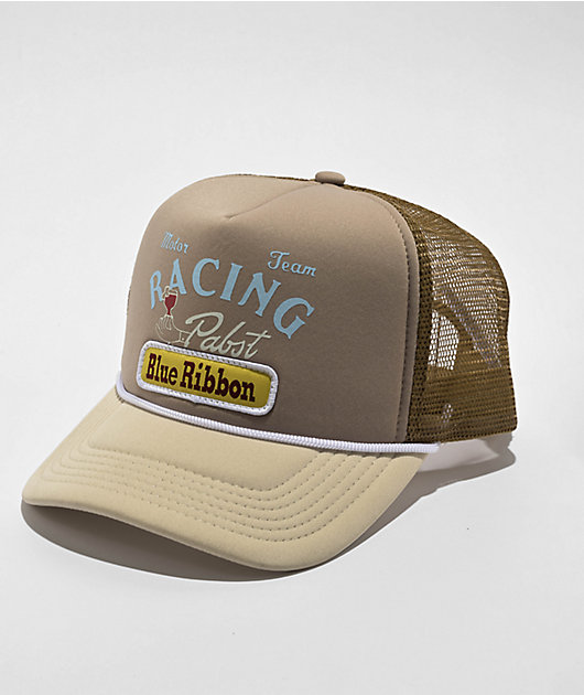Pabst Blue Ribbon Racing Olive & Tan Trucker Hat | Zumiez
