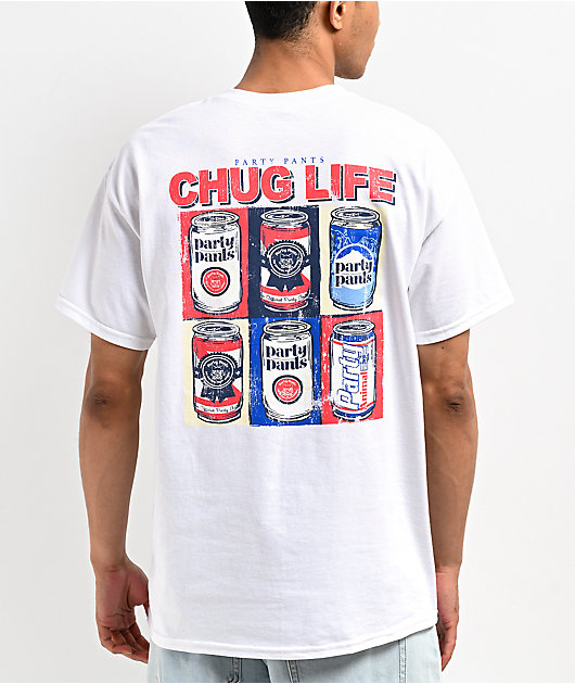 Party Pants Chug Life White T-Shirt | Zumiez