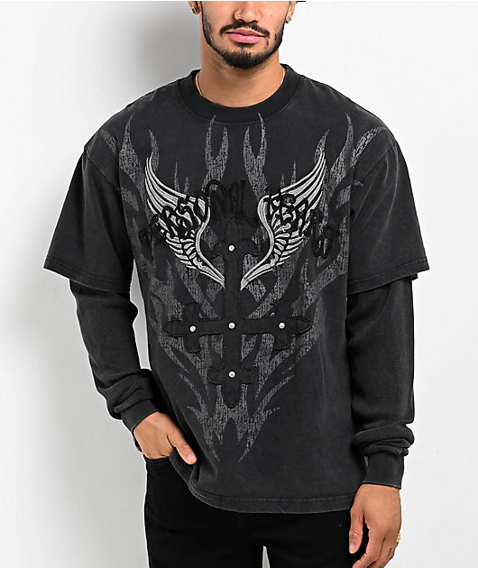 Personal Fears J Train Charcoal 2fer Long Sleeve T-Shirt | Zumiez