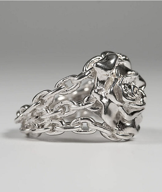 Personal Fears Rose In Chains Silver Ring | Zumiez