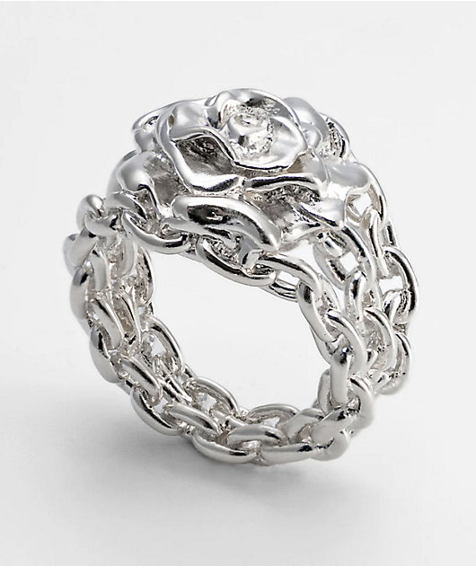 Personal Fears Rose In Chains Silver Ring | Zumiez
