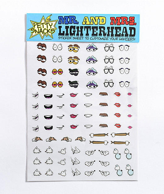 Petty Snacks Mr & Mrs Lighterhead Sticker Sheet | Zumiez