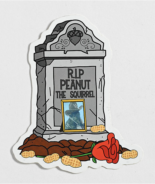 Petty Snacks RIP Peanut Sticker | Zumiez
