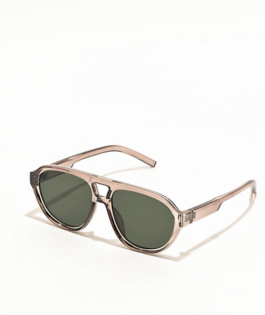 Pilot Grey & Green Sunglasses | Zumiez