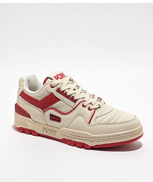 Pony M-100 Low Off White & Red Shoe | Zumiez