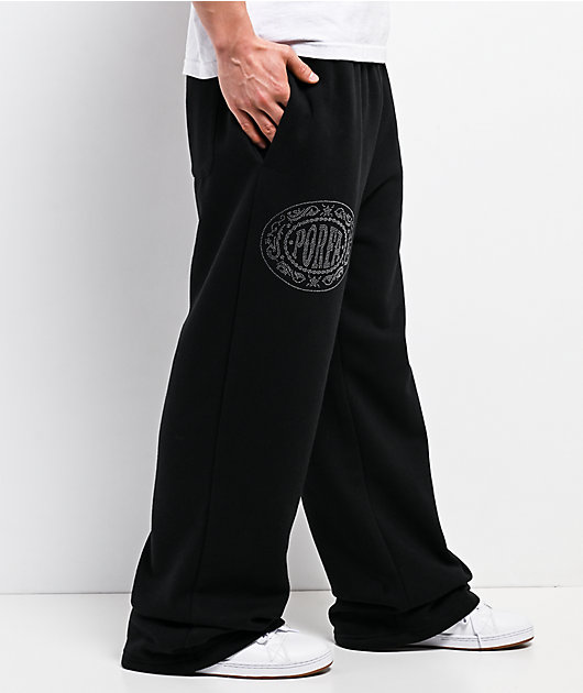 Porfa Stones Black Baggy Sweatpants | Zumiez